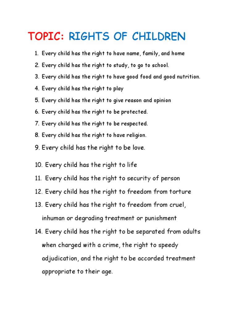 Children's Rights | PDF