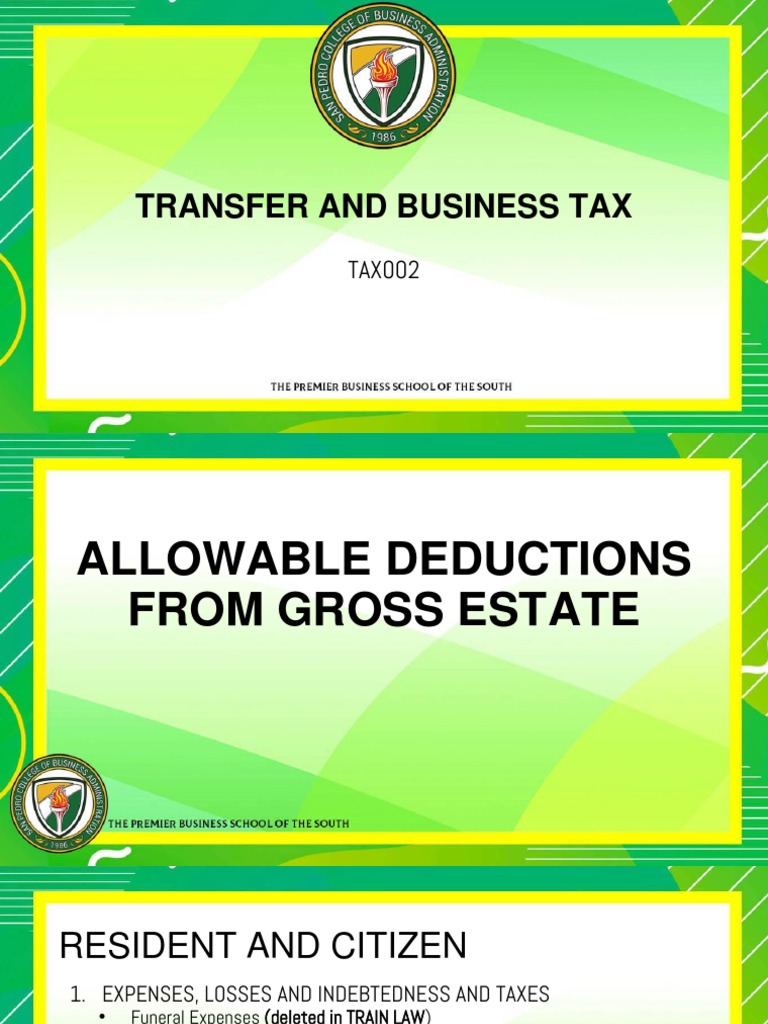 Estate Tax Deductions Guide | PDF
