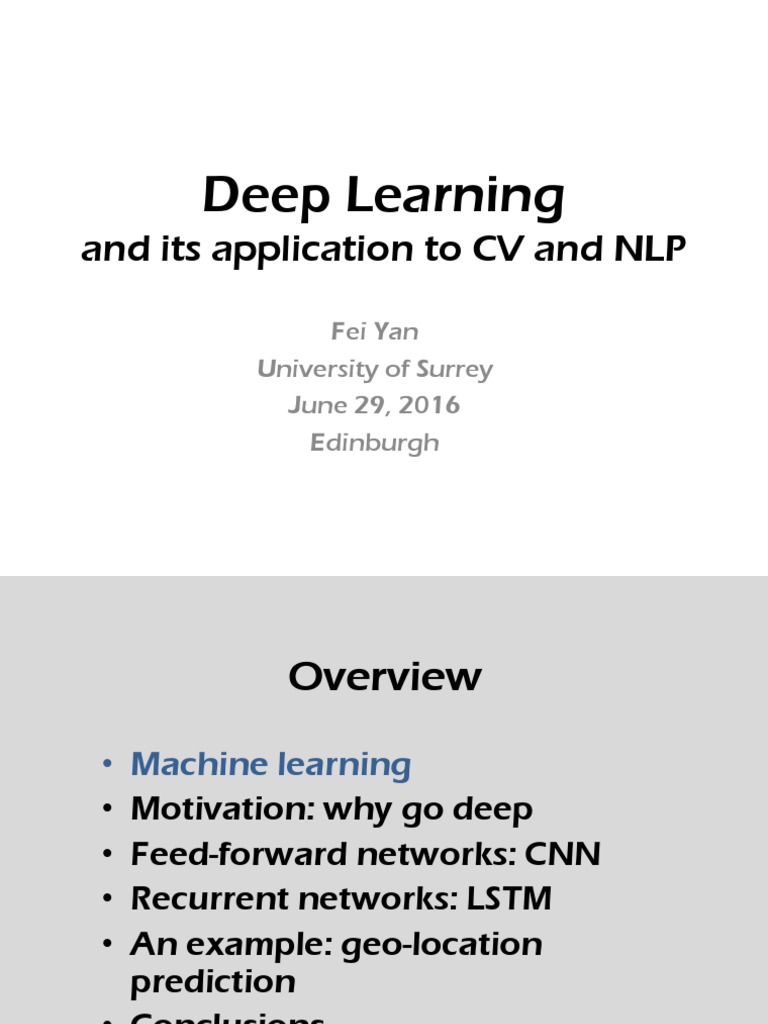 Wuchwcdeep Learning And Its Application To Cv And Nlp 0 Pdf Applied Mathematics Algorithms