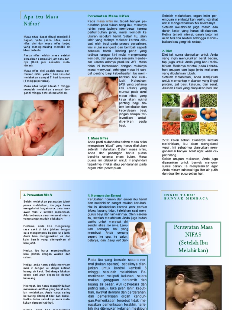Leaflet Perawatan Masa Nifas | PDF