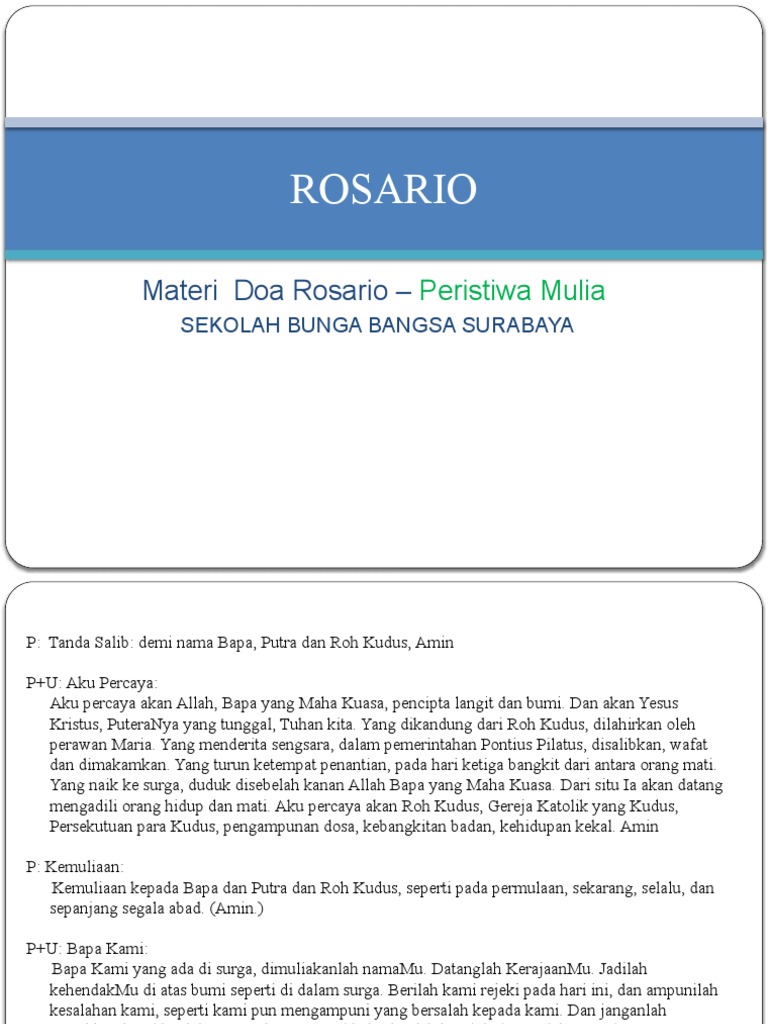 Rosario Peristiwa Mulia | PDF