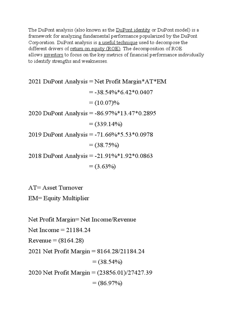 The DuPont Analysis | PDF | Leverage (Finance) | Revenue