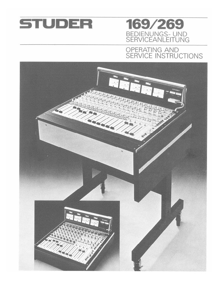 Studer 169 269 Service Manual | PDF