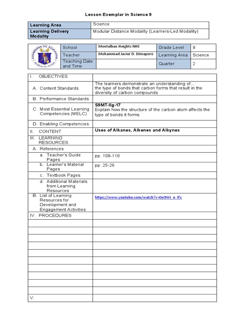 Le For Cot1 Science 9 | PDF