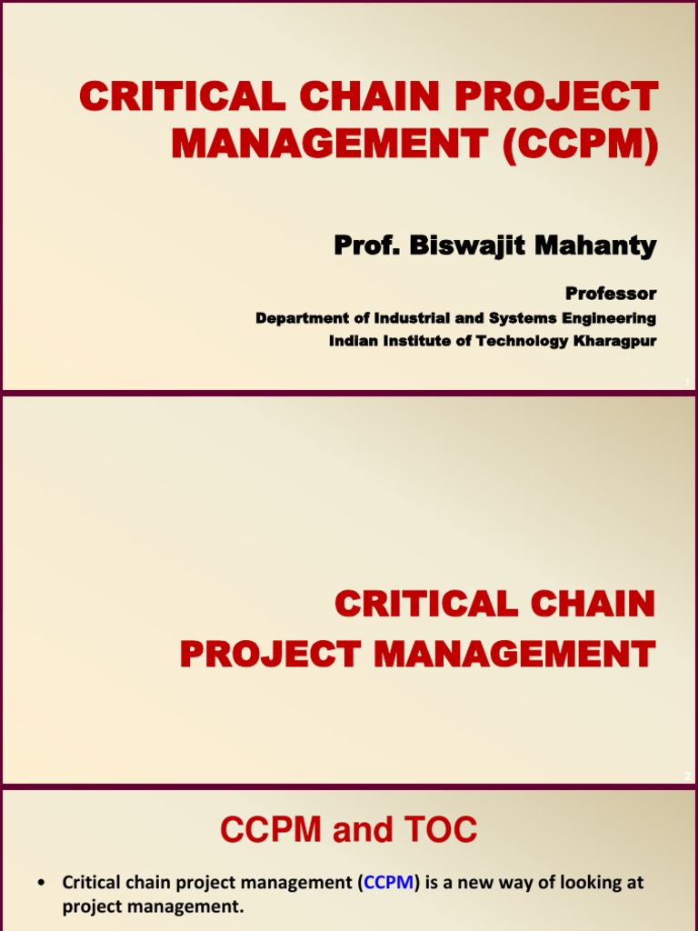 Critical Chain Project Management Ccpm Prof Biswajit Mahanty Pdf Business Systems Science