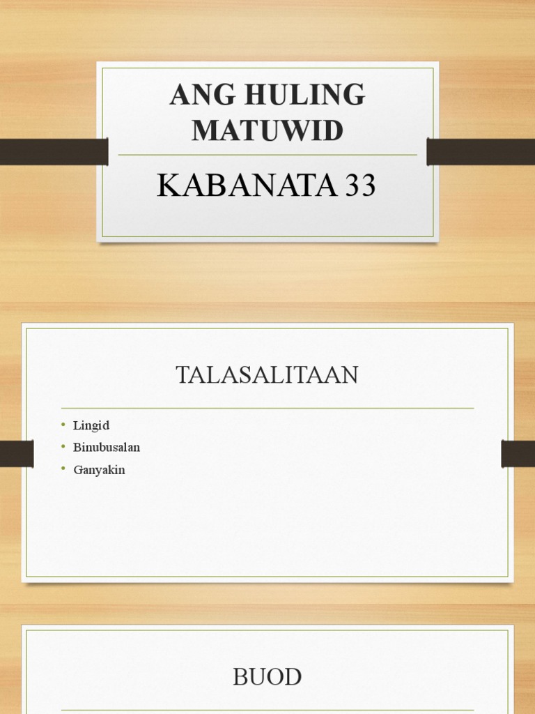 Ang Huling Matuwid | PDF