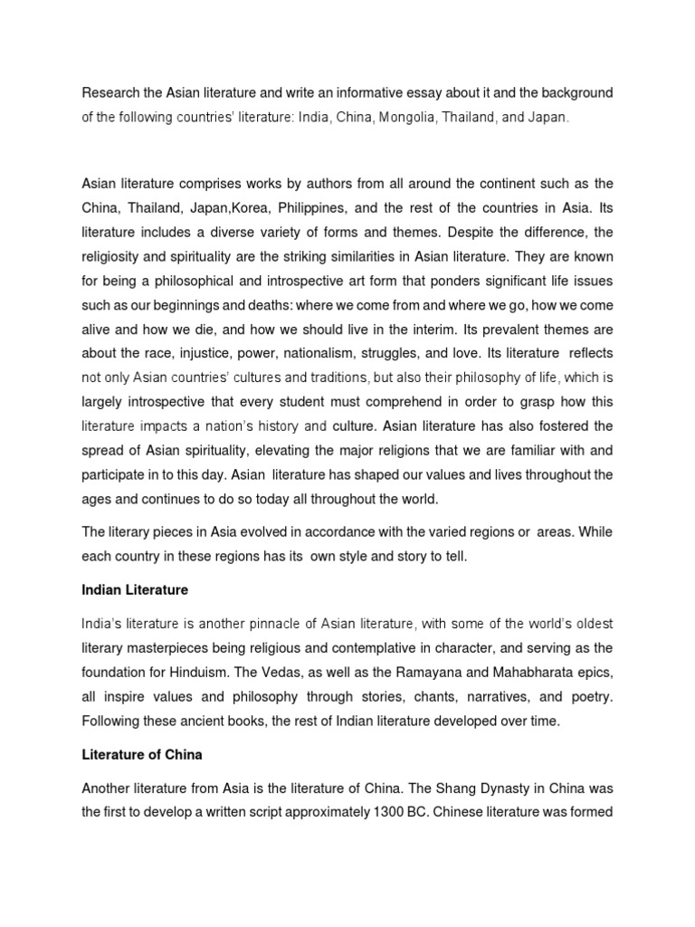 Asian Literature | PDF