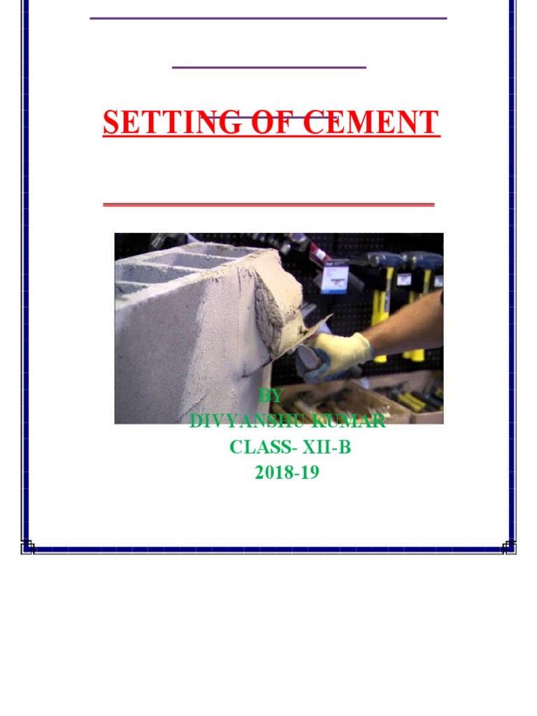 Setting of Cement | Download Free PDF | Cement | Concrete