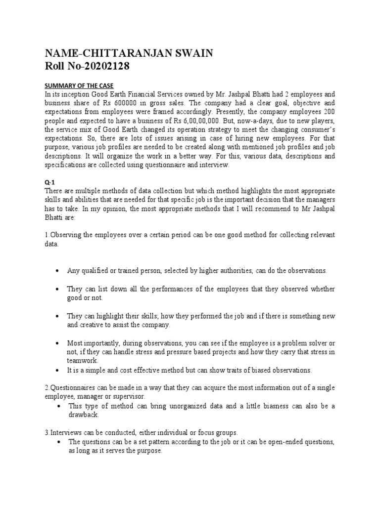 Chittaranjan Swain - HRPS Assignment-3 | PDF | Financial Analyst ...