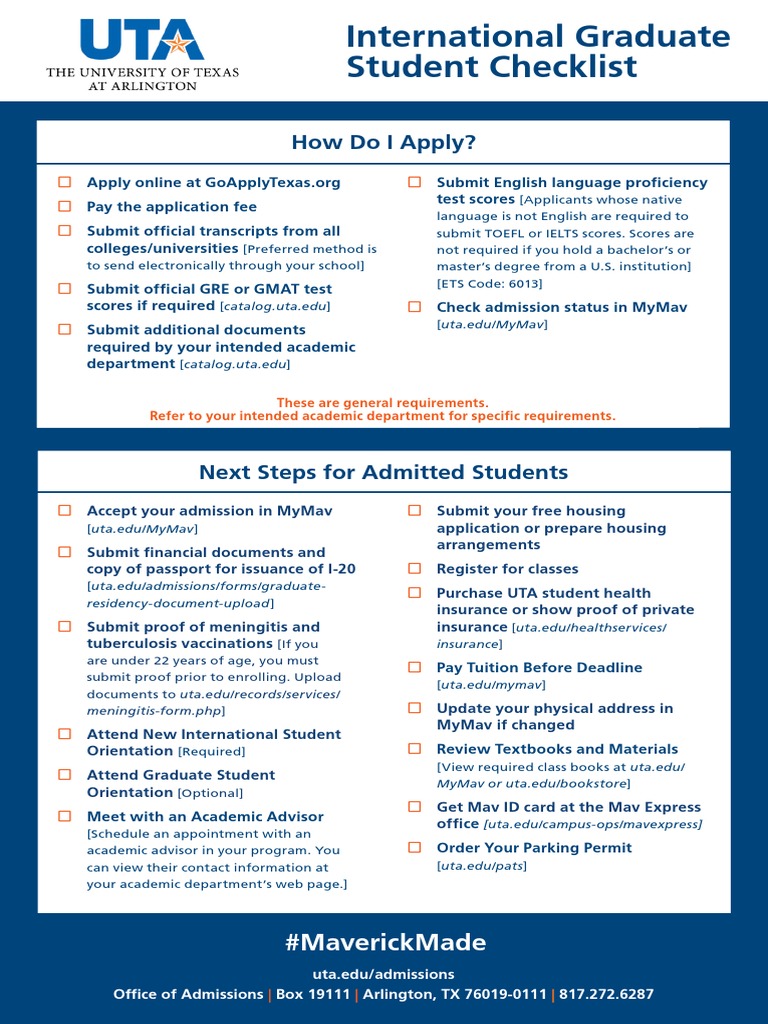 International Graduate Checklist - 2021 | Download Free PDF ...