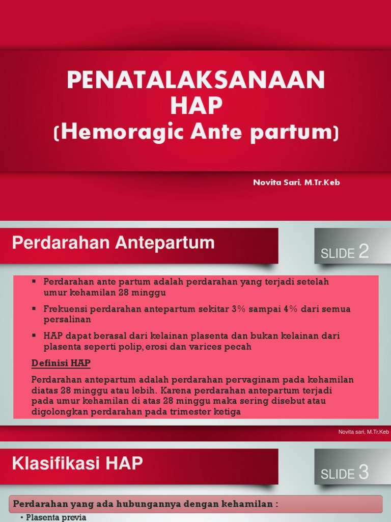 Penatalaksanaan HAP: (Hemoragic Ante Partum) | PDF