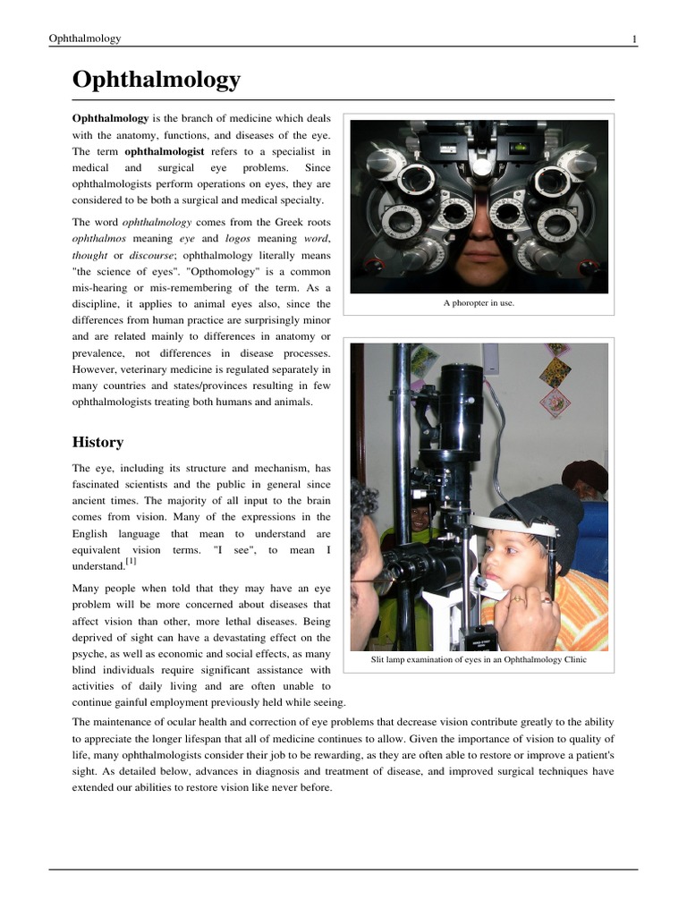 Ophthalmology | PDF | Ophthalmology | Residency (Medicine)