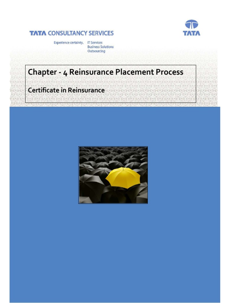 Original 1489564241 Chapter 4 Reinsurance Placement Process | PDF