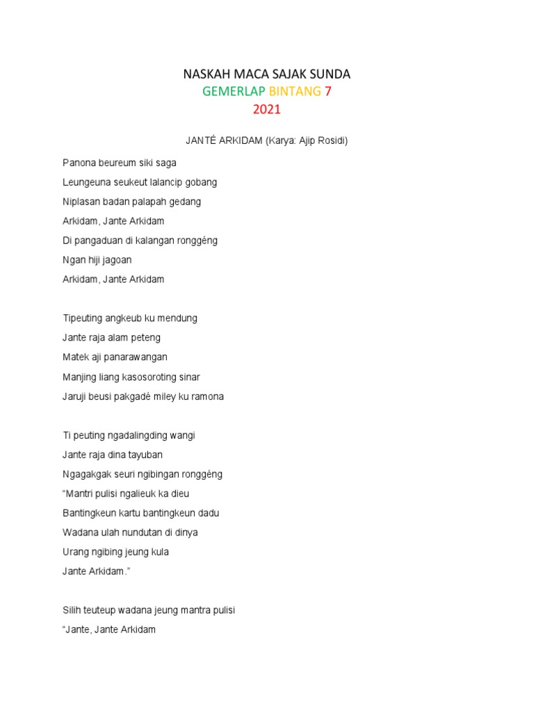 Naskah Maca Sajak Sunda | PDF
