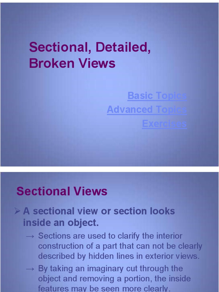 Sectional, Detailed, Broken Views: Basic Topics Advanced Topics ...