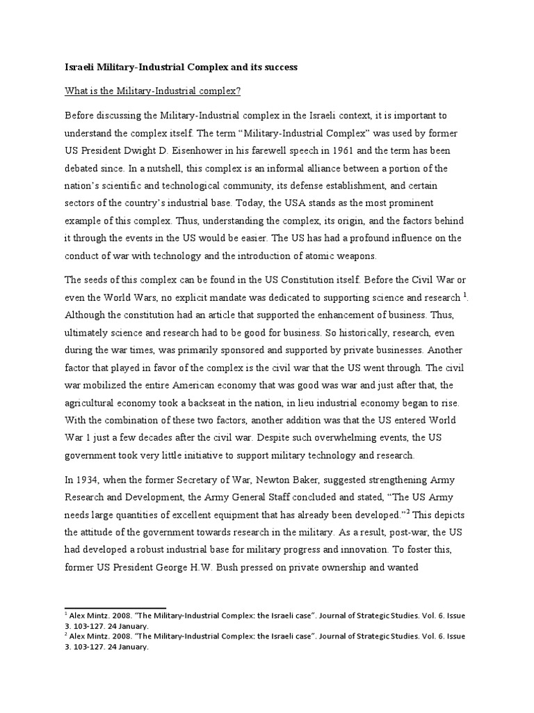 Israeli Military-Industrial Complex | PDF | World Politics | Israel