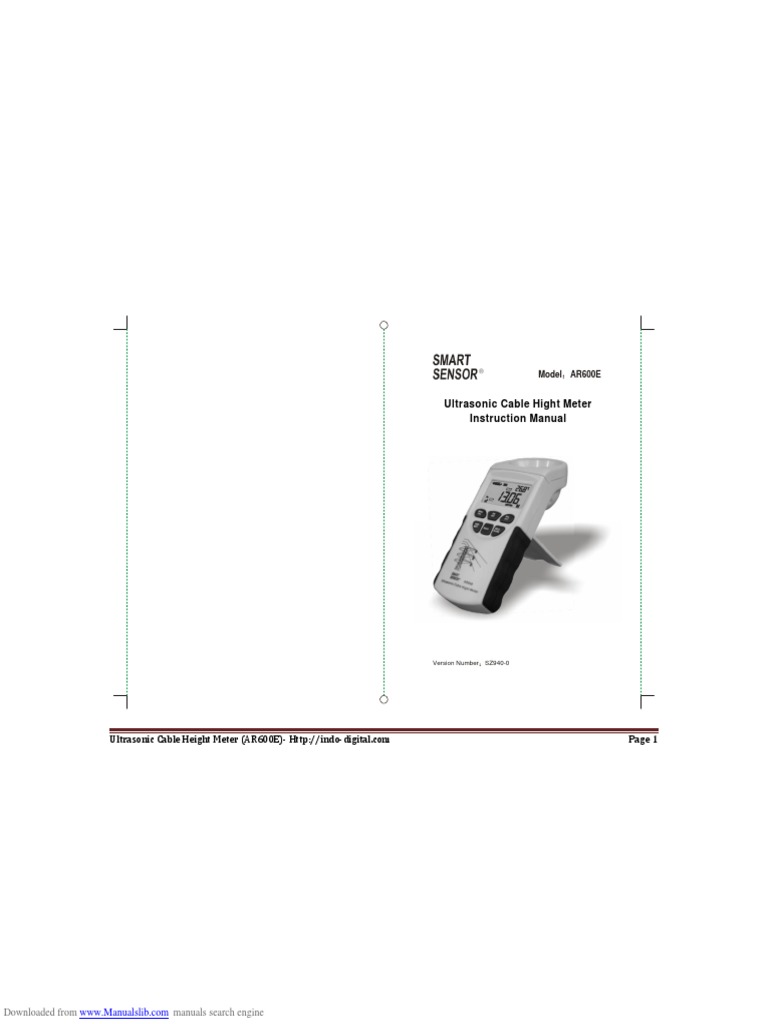 AR600E Ultrasonic Height Meter Manual | PDF | Accuracy And Precision ...
