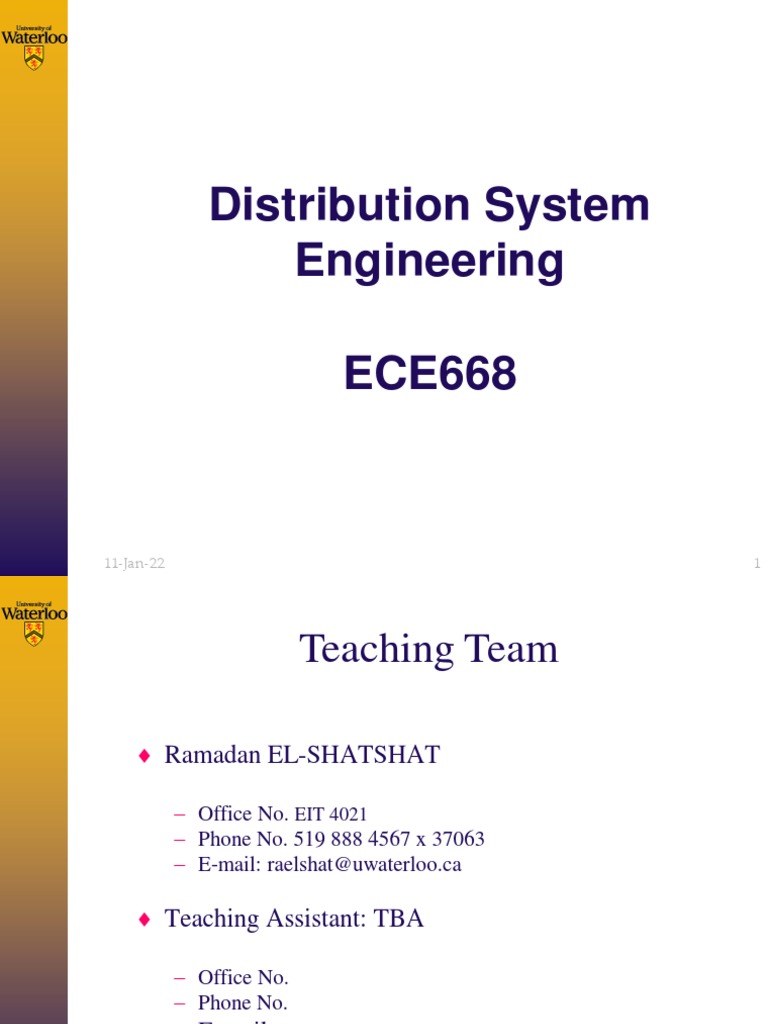 Distribution System Engineering ECE668 | PDF | Electrical Substation ...