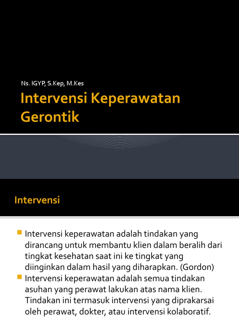 Intervensi Keperawatan Gerontik Efektif | PDF | Pengembangan Diri