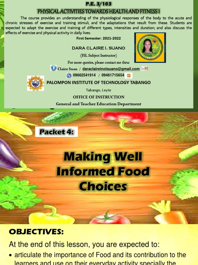 P.A. Towards Health Fitness Packet 4 | PDF | Calorie | Carbohydrates