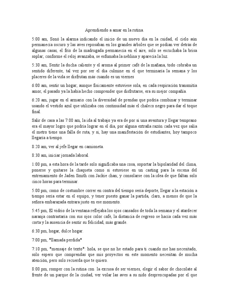 Aprendiendo A Amar en La Rutina. | PDF