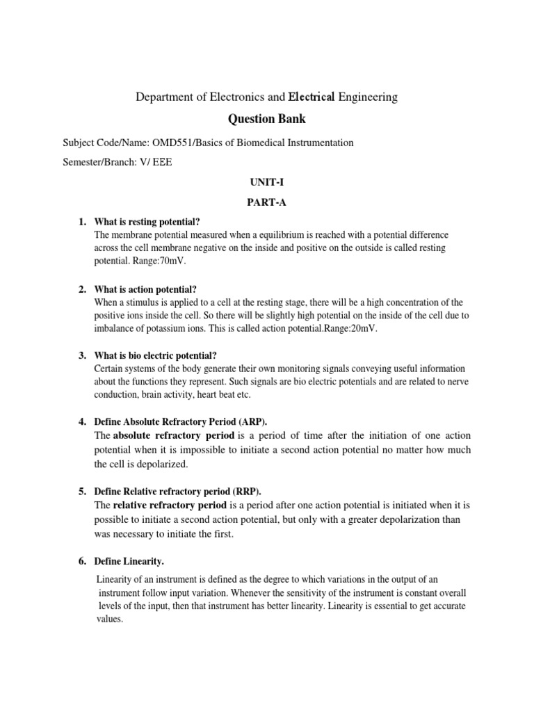 OMD551-QB - 2mark With Answer | PDF | Amplifier | Blood Pressure