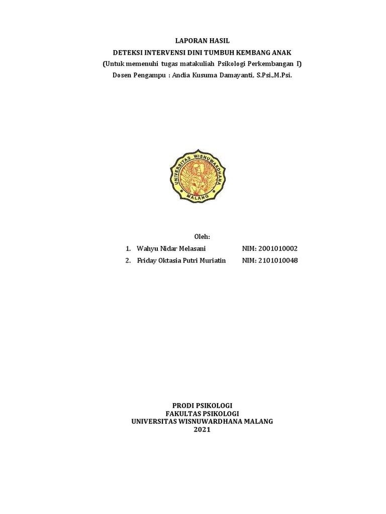 Laporan Hasil SDIDTK | PDF