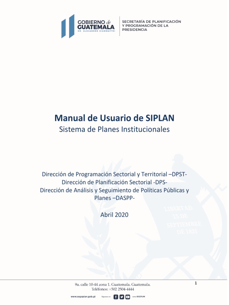 Manual Siplan | PDF | Planificación | Presupuesto