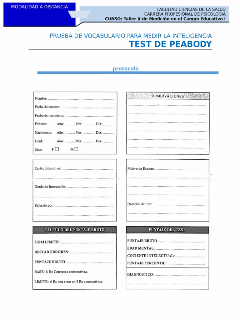 Test de Peabody PDF | PDF