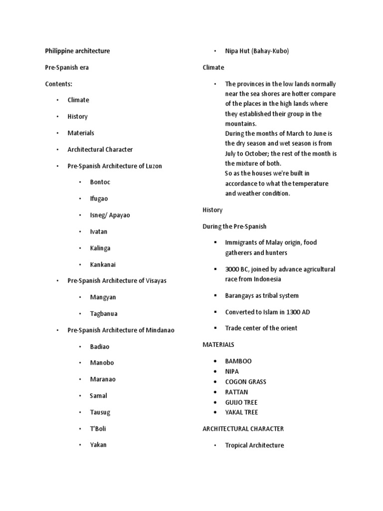 HOA Philippine Architecture Reviewer | PDF | Economic Sectors
