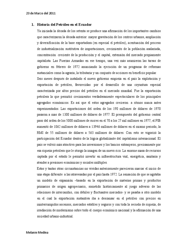La historia del petróleo en Ecuador: desde el boom petrolero de los ...
