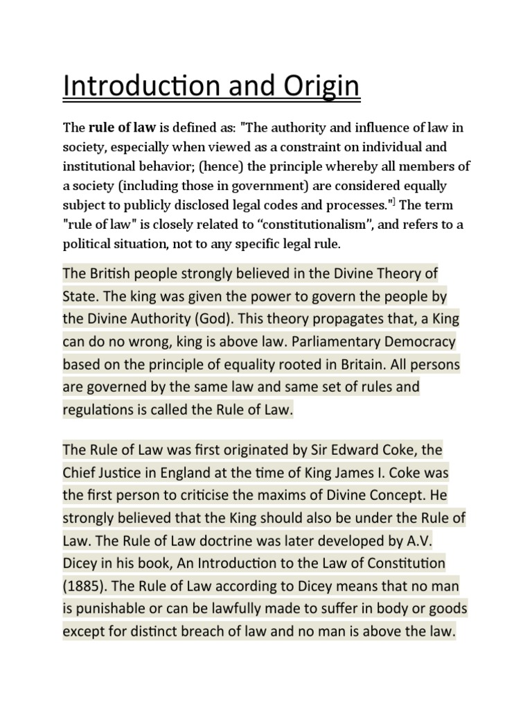 A.V. Dicey's Rule of Law | PDF