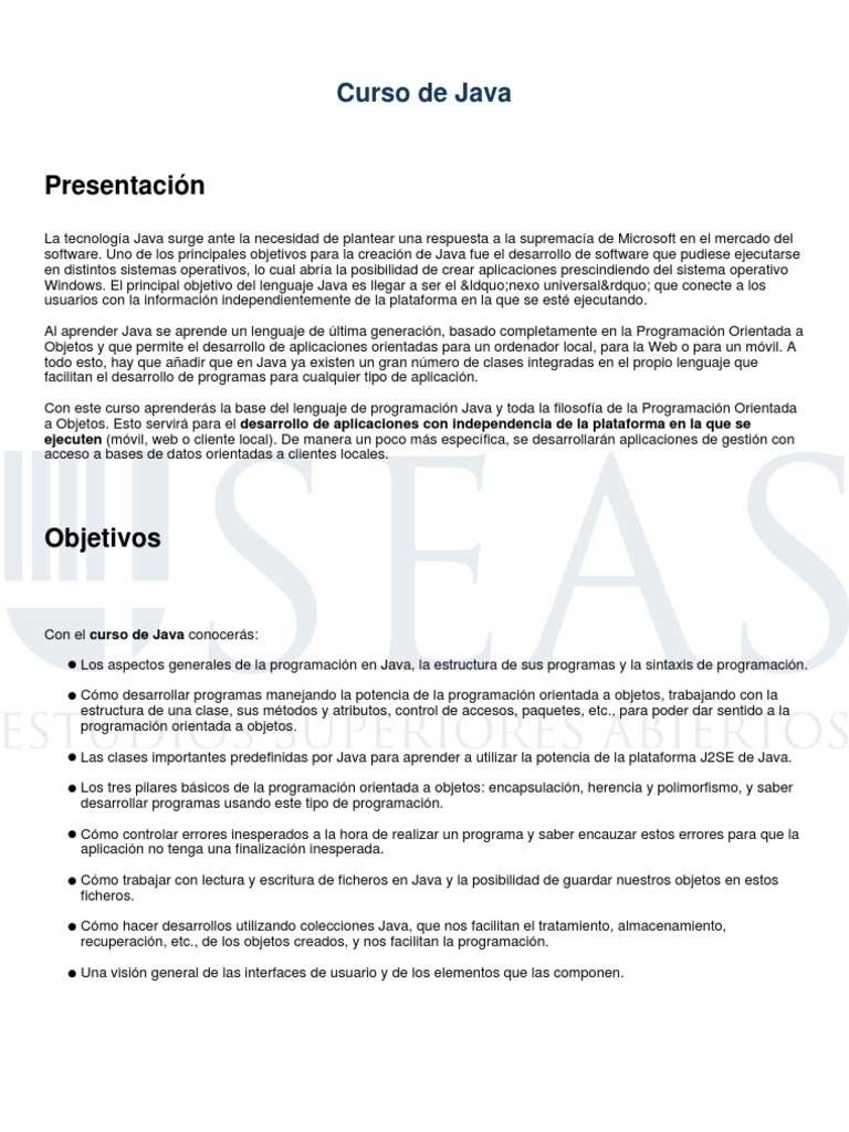 Curso de Java | PDF