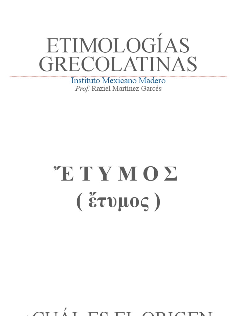 Etimologías | PDF | Alfabeto griego | Palabra