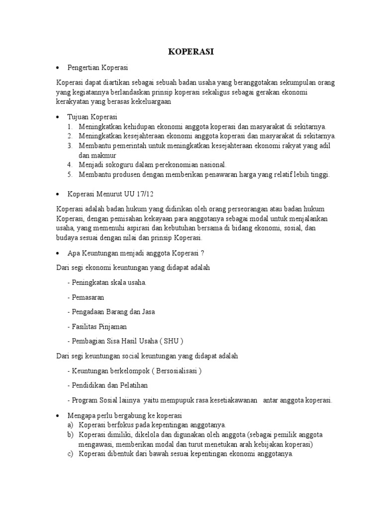 KOPERASI | PDF | Bisnis