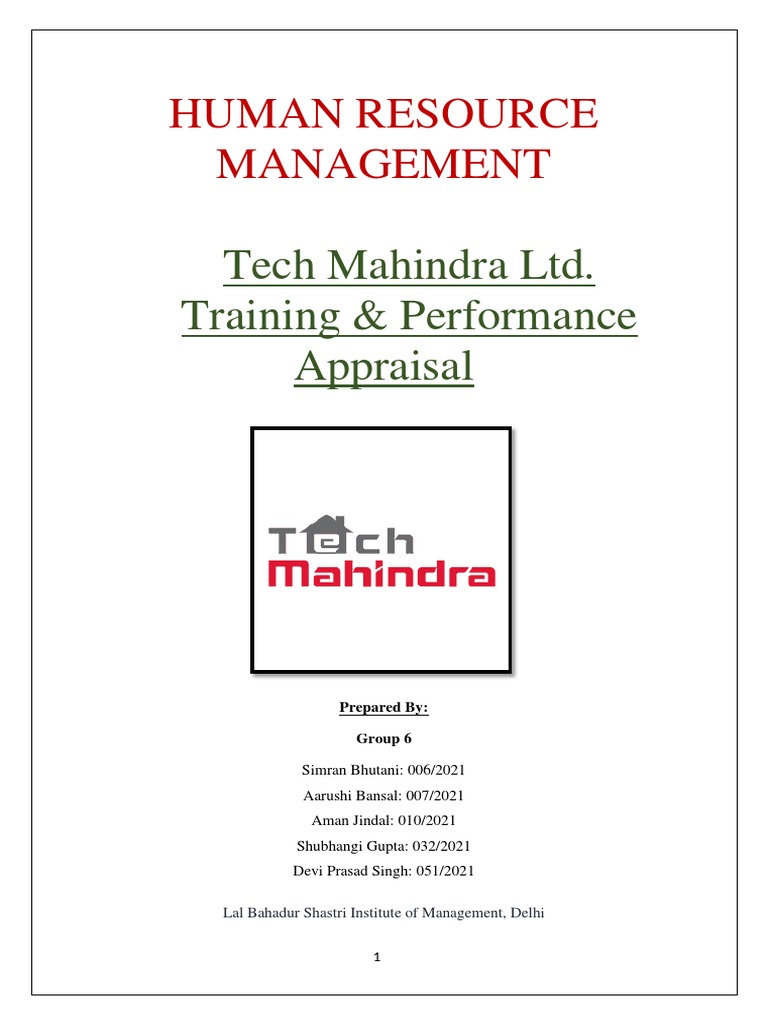 Human Resource Policies and Practices at Tech Mahindra: Fostering an ...