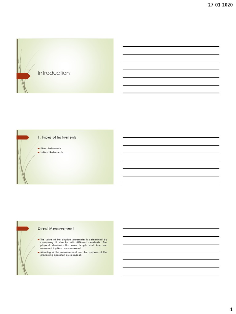 Types of Instruments: Direct Instruments Indirect Instruments | PDF ...