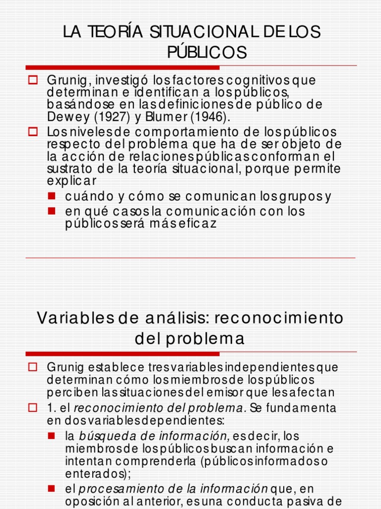 Teoría Situacional de Grunig y Públicos | PDF | Conocimiento ...
