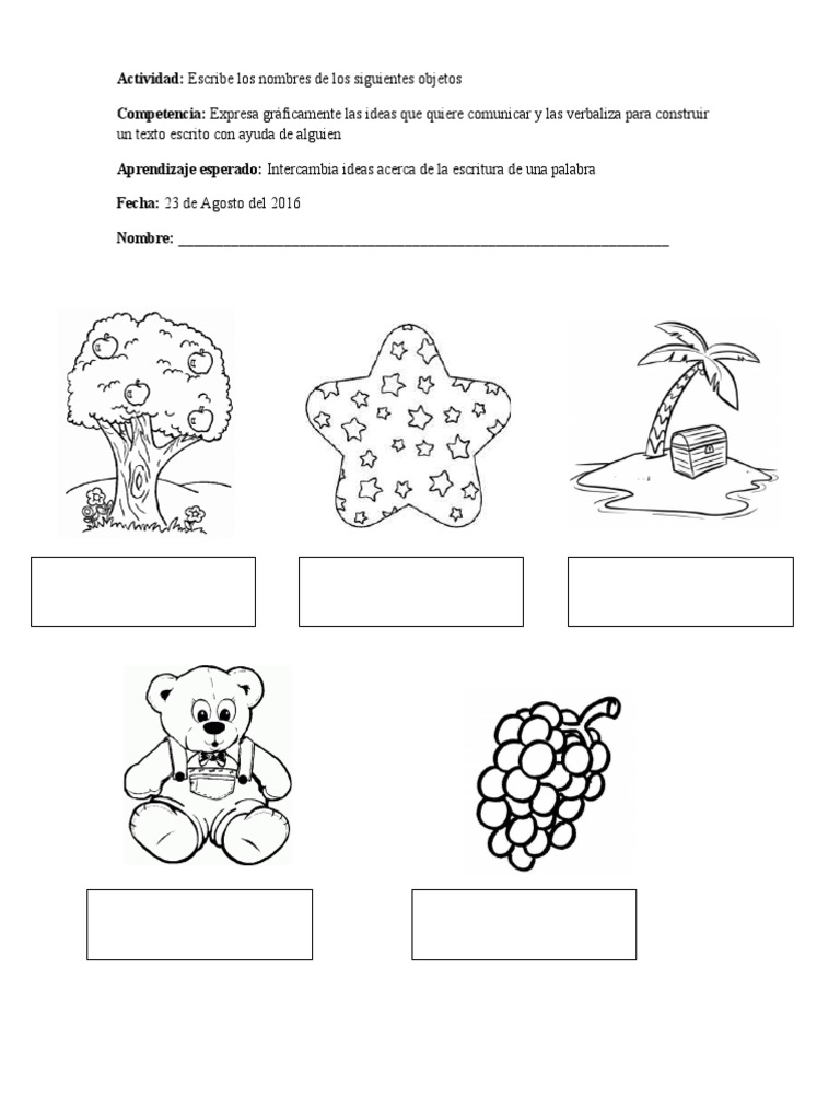 Actividad de escritura para primer grado | PDF | Juegos y actividades ...