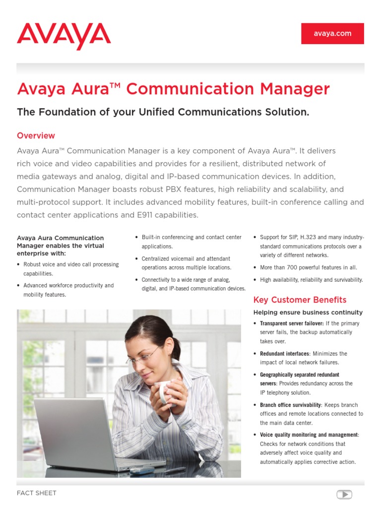 Avaya Aura Communication Manager - Fact Sheet 4296 V2 | PDF | Session ...