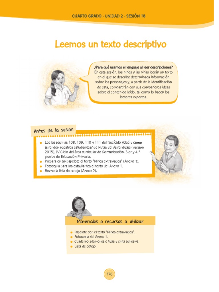 Sesion Leemos Un Texto Descriptivo Pdf