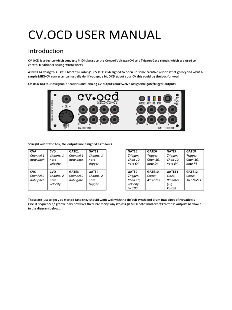 CV - OCD User Guide v1 | PDF