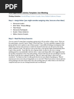 W03 Application Activity Template: Wellness Plan | PDF | Goal | Cognition