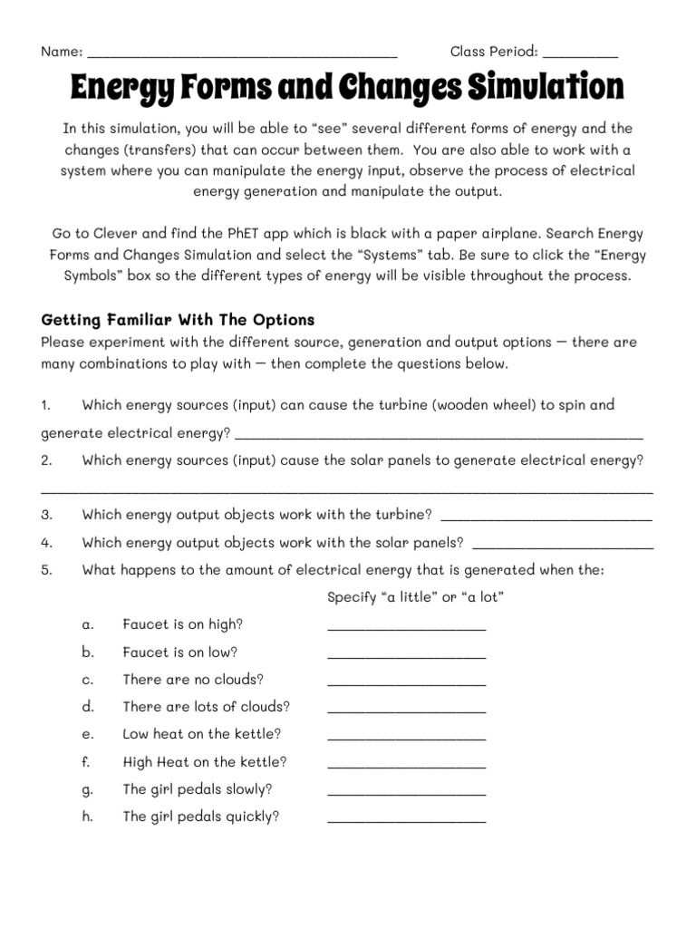 Energy Forms and Changes Simulation | PDF | Steam | Turbine