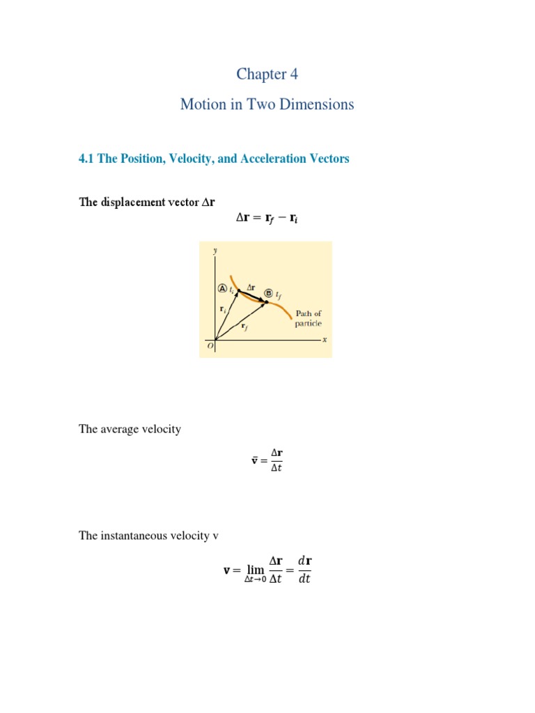 Motion in Two Dimensions | PDF | Acceleration | Classical Mechanics
