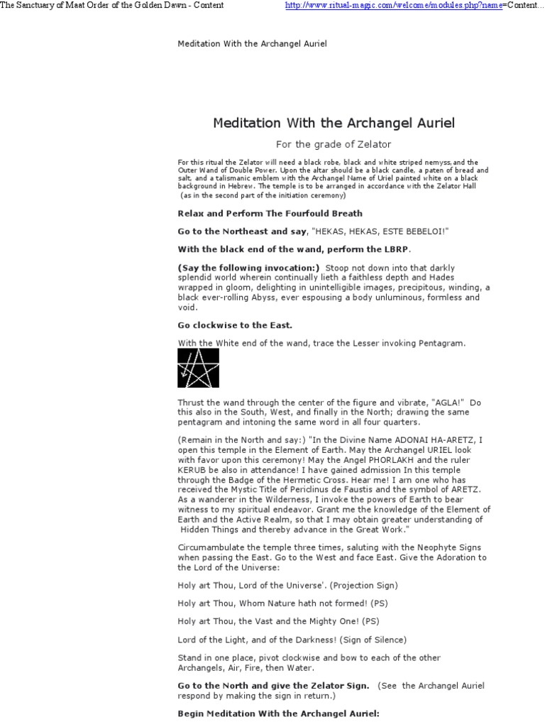 Meditation Ritual with Archangel Auriel | PDF