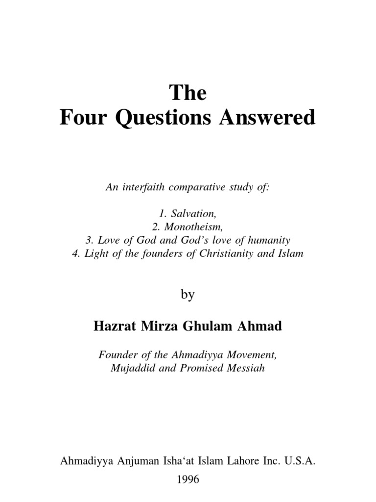 The Four Questions Answered | PDF | Second Coming | Salvation