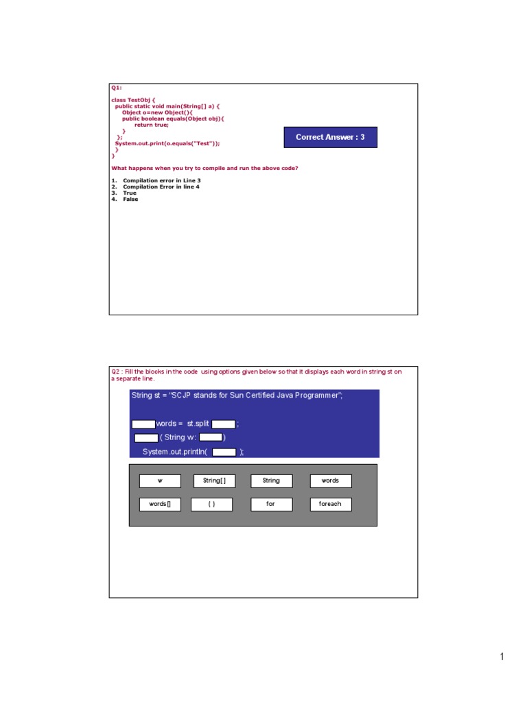 SCJP Questions | Download Free PDF | Class (Computer Programming) | Java (Programming Language)