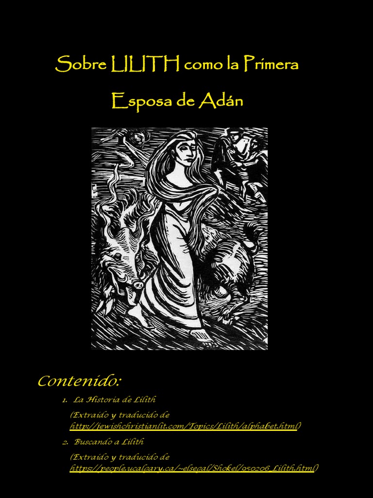 Sobre Lilith Como Primera Esposa de Adán | PDF | Lilith | Víspera