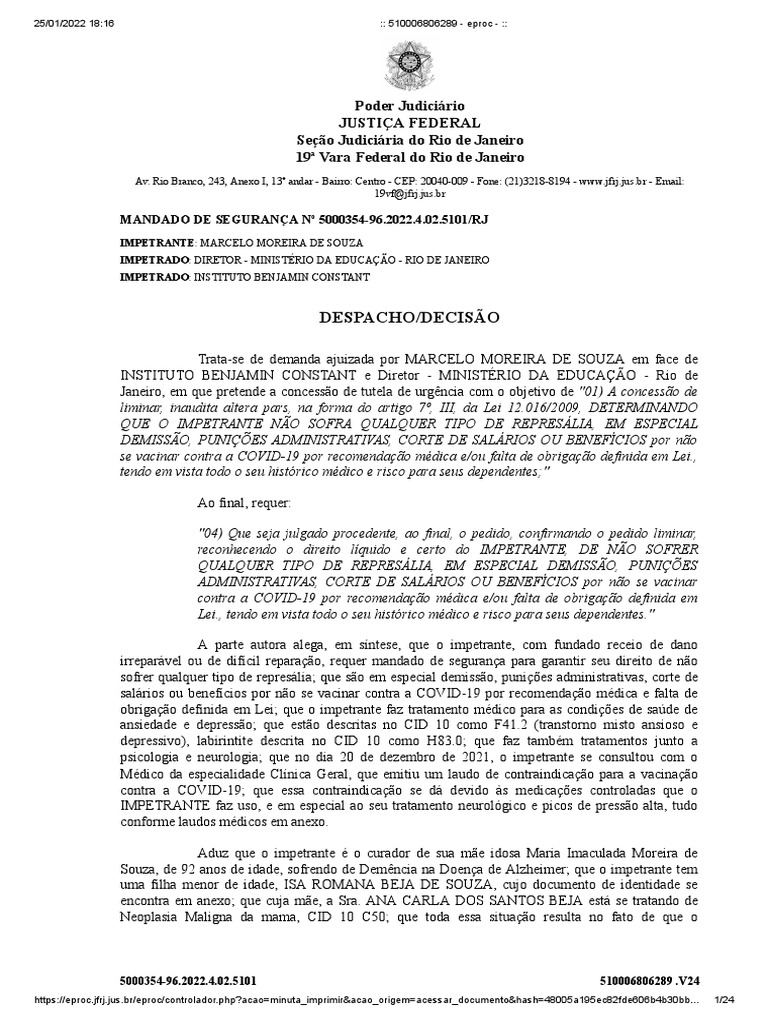 Mandado de Segurança Modelo | PDF | Mandamus | Justiça